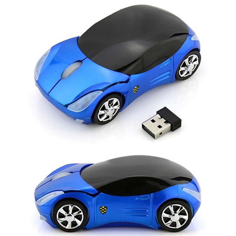 Mouse Inalámbrico Carro Azul 3d Receptor Usb 2.0 Laptop Pc Coche 2.4 ...